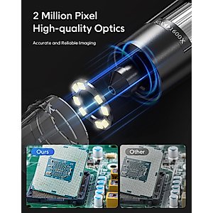 USB Digital Microscope, SKYEAR 50X-1600X Magnification Handheld Digital Microscope Compatible with iOS & Android Devices, Adjustable Stand, 8 LED Lights, Portable Microscope Camera for Adults, Kids