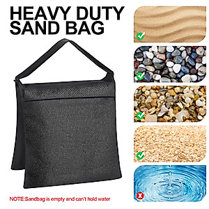 Hoteam 12 Sets Sandbag Outdoor Curtain Weighted Bags Sets with Spring Clamps, Hooks for Light Brackets, Heavy Photography Light Stand Tripod for Fixed Brackets Sports Outdoor Photo Video