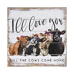 Simply Said, INC Perfect Pallets Petites - Love You Til The Cows Come Home, 8x8 in Wood Sign PET18888
