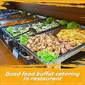 6 Pcs Chafing Dish Buffet Set 8 Qt Stainless Steel Chafer Complete Set Catering Buffet Servers and Warmers with Foldable Frame, Food Pan, Fuel Holder and Lid for Parties Banquet Wedding (Full Size)