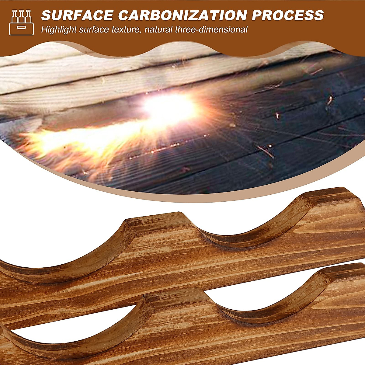 Wine Rack 9 Bottle 3-Tier Wood Wine Storage Easy-Assembly Space-Saving for Wine Lovers,Kitchen Wine Organizer for Countertop,Table Top,Pantry, Home,Room Decor,Bar,Cellar Basement (3-Tiers)