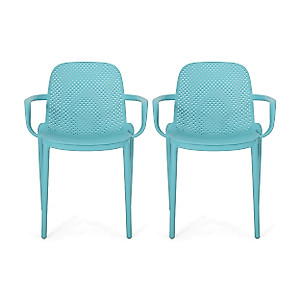Christopher Knight Home Yanira Outdoor Dining Chair (Set of 2), Teal