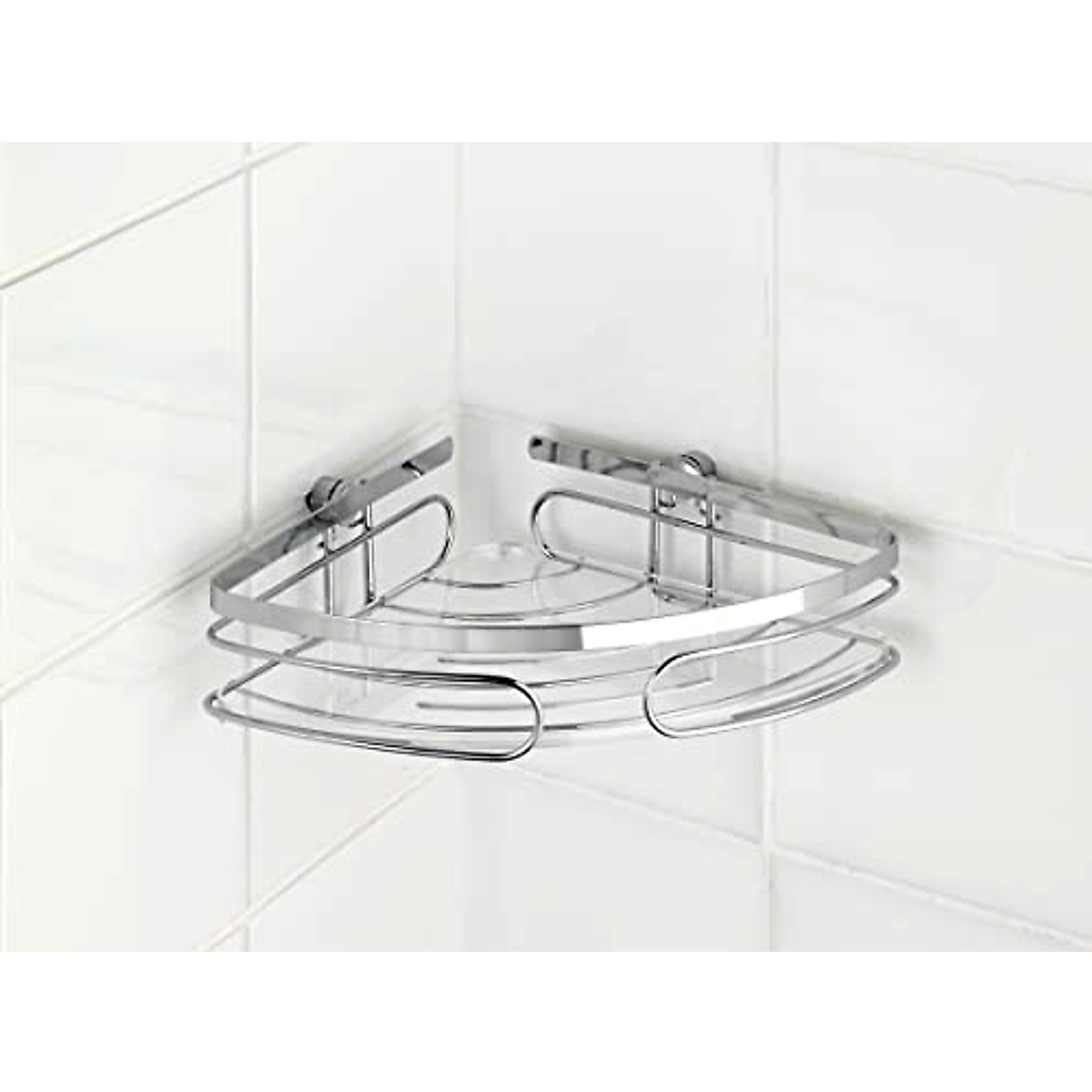 WENKO Corner Shower Caddy, Shower Shelf, Corner Shower Shelf, Shower Corner Caddy Made of Stainless Steel, Shower Storage, Shiny 10.4 x 2.6 x 7.5 in