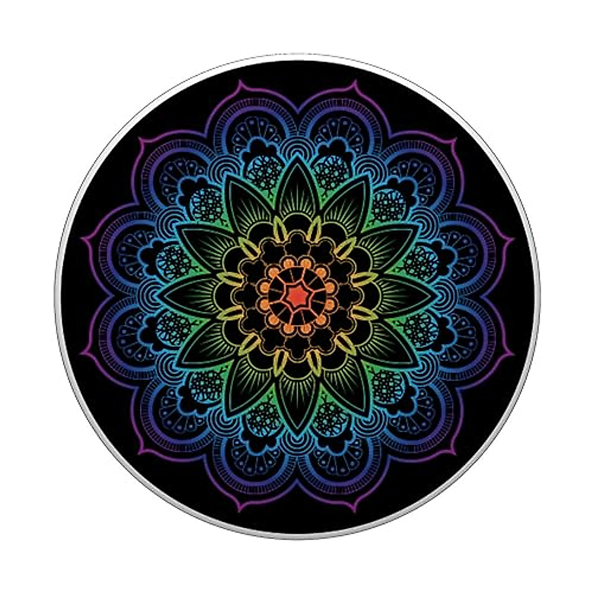 Colorful Sacred Geometry Yoga Mantra Psychedelic Mandala PopSockets PopGrip: Swappable Grip for Phones & Tablets PopSockets Standard PopGrip