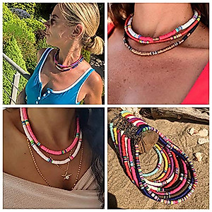 Clay Beads 10strands 6mm Vinyl Heishi Chip Disk Flat Round Loose Handmade Polymer Fimo Spacer Bead About 3200pcs Mutilcolor DIY for Jewelry Making Necklace Bracelet Finding (6mm, 10 Color Mixed)