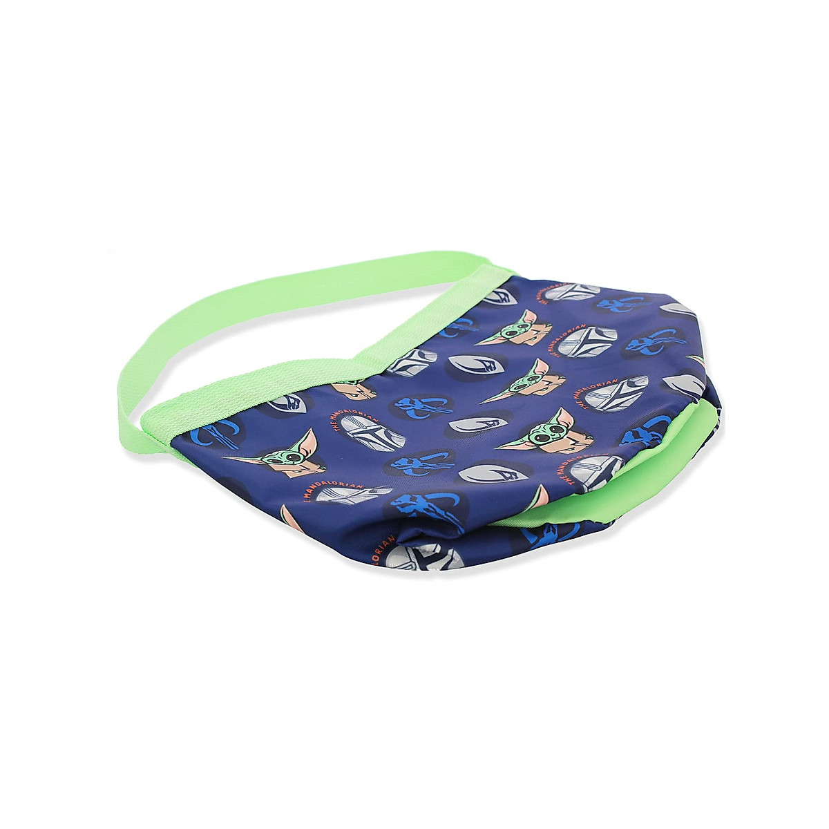 Disney Star Wars Mandalorian Yoda Collapsible Nylon Basket Bucket Tote Bag (One Size, Blue)