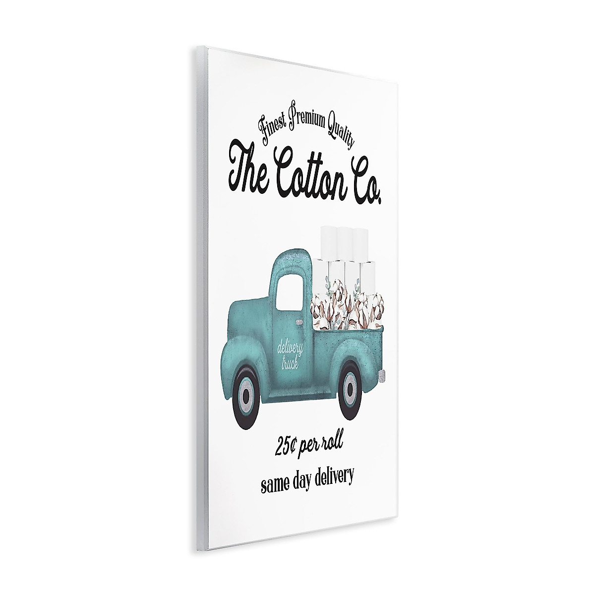 Stupell Industries Toilet Paper Cotton Co Delivery Truck Bathroom Word Design Wall Plaque Art Design By Artist Lettered and Lined, 13 x 19