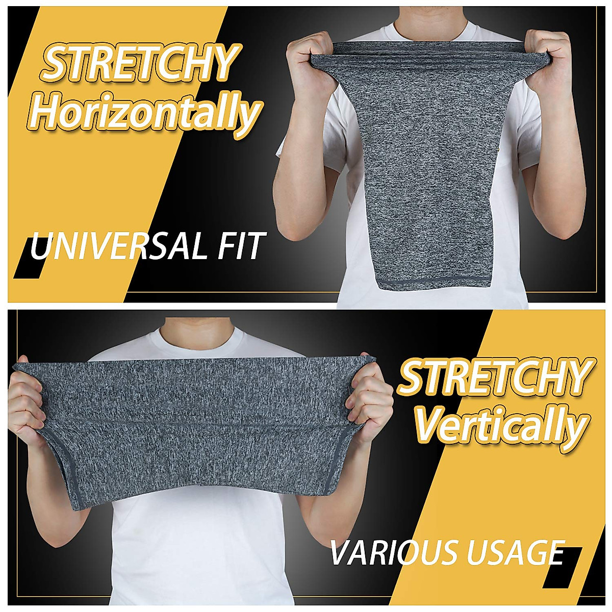 TICONN Neck Gaiter Face Cover Scarf, Breathable Sun & Wind-proof for Skiing Fishing Hiking Cycling (Quick Dry, Black)