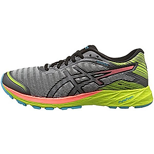 ASICS Women's Dynaflyte Running Shoe, Mid Grey/Flash Coral/Safety Yellow, 7.5 M US