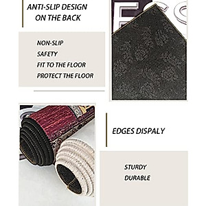 Modern Contemporary Black Brown Wood Texture Area Rug for Living Room Bedroom Dining Room Washable No-Slip Indoor Outdoor Floor Carpet Kitchen Laundry Balcony Runner Rug 3x5