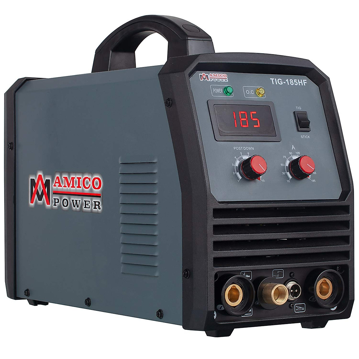 Amico TIG-185HF, 185-Amp TIG Stick DC Inverter Welder, 95~260V Wide Voltage Welding, 80% Duty Cycle.