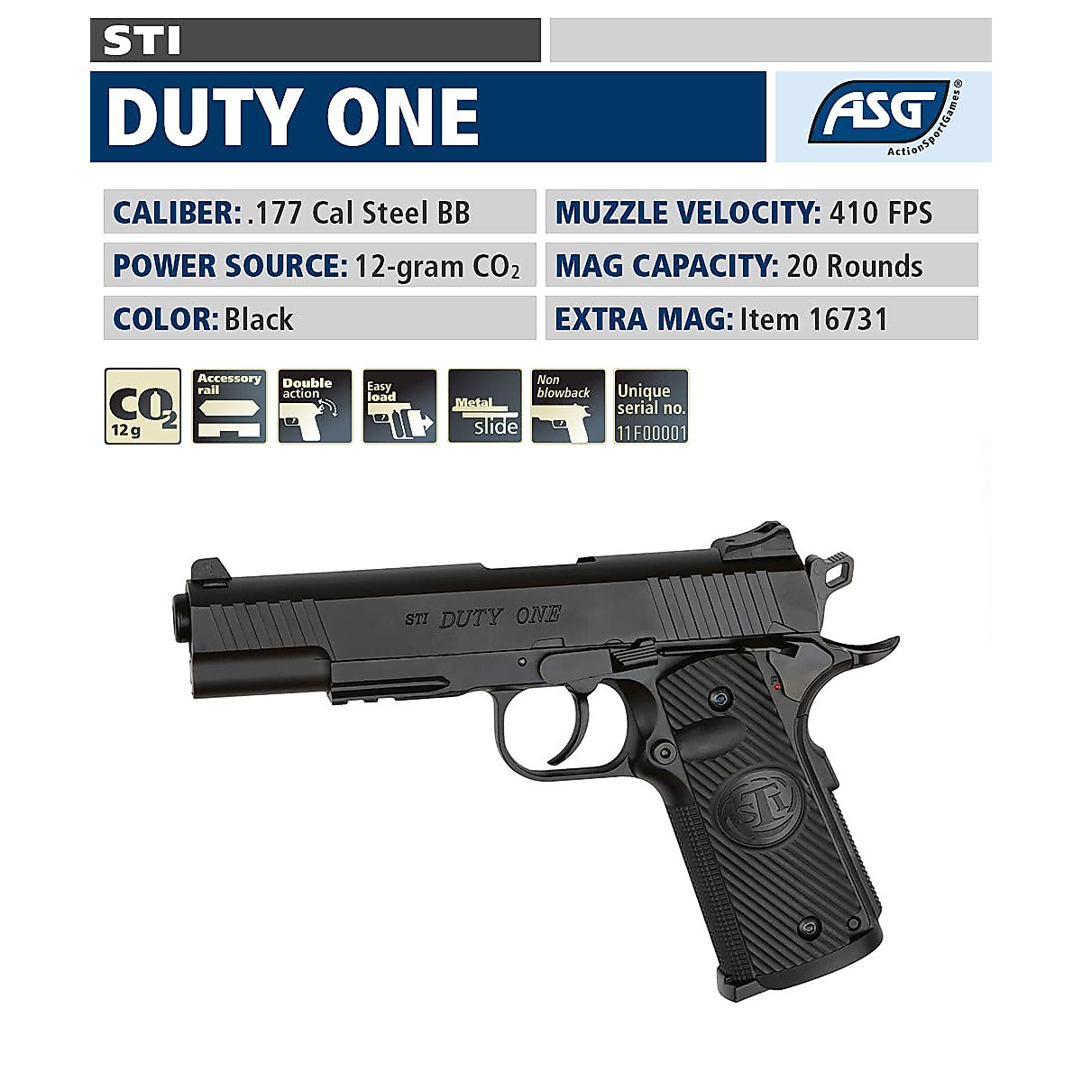 ASG STI Duty One Airgun Non Blowback