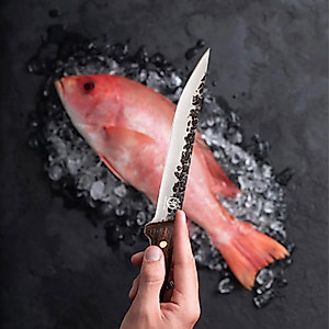 ZENG JIA DAO Full Tang Boning Knife Fillet Knife with Sheath, for deboning, meat cutting and slicing，6 inch Razor Sharp Meat Cleaver Butcher Knife