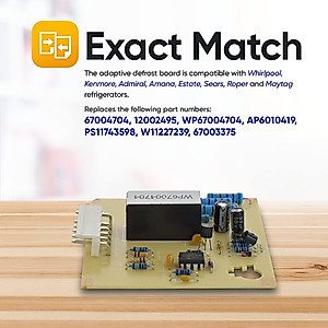 Refrigerator Adaptive Defrost Exact Replacement for 67004704 WP67004704 W11227239 67003375 Compatible with Whirlpool Maytag Amana