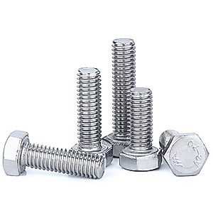 Ochoos Stainless Steel Rod 5pcs/lot M10x1.0 Fine Thread Hex Bolt Din933 M10 Pitch 1.0mm Length 12/16/20/25/30/35/40/45/50/60mm - (Thread Diameter: M10, Length: 16mm)
