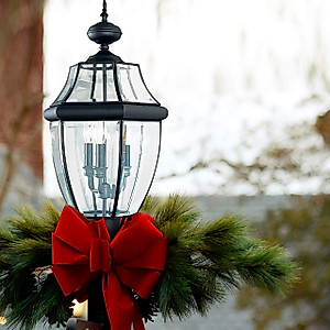 Sea Gull Lighting 8239-12 Lancaster Outdoor Post Lantern Outside Fixture, 24'' Height, Black