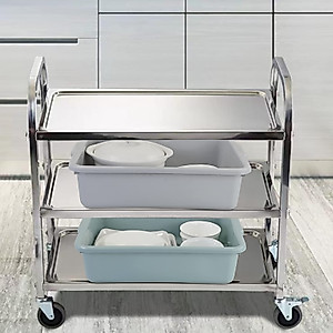 Doryh 14 L Commercial Bus Tub, Plastic Wash Tub Dishpan, 4 Packs