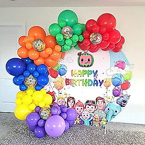 Fiesta Balloons Garland Arch Kit,117pcs Rianbow Confetti Balloons in 4 Size 18"12"10"5" Latex Balloons for Birthday Party Carnival Circus Fiesta Wedding Party Decorations.………