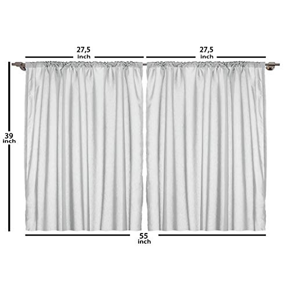 Ambesonne Best Friend Kitchen Curtains, Long Bold Font with Pastel Cold Toned Stars on The Backdrop Let's Be Friends, Window Drapes 2 Panel Set for Kitchen Cafe Decor, 55" x 39", White Orange