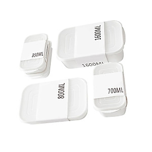 VOSAREA White Storage Bin 8 Pcs Food Storage Box Fridge Storage Containers Refrigerator Storage Bins Kitchen Storage Containers Food Prep Containers
