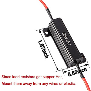 iBrightstar 50W 6ohm Load Resistors for Fix LED Bulb Fast Hyper Flash Turn Signal Blink Error Code