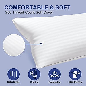 YUGYVOB Cooling Body Pillow for Adults- Satin Stripe Full Body Pillow Long Pillow Insert, Pregnancy Pillows for Sleeping, Fluffy & Firm, 20x54 Inch