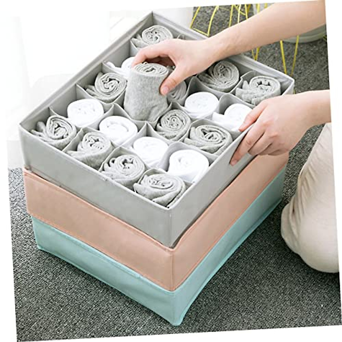 Alipis 1 Set/3pcs Underwear Storage Box Drawers for Clothes Dresser Drawer Hanging Drawers for Closet Storage Bags for Clothes Socks Organizer Drawer Divider Panties Organizer Box Grid