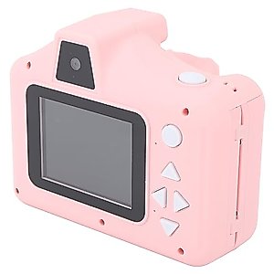 Children's Print Camera, Dual Lens SLR Kids Mini Digital Camera with Gallery Playback, 10x Zoom, 4 Puzzle Games, Music Mode, 2.8 inch IPS Screen (Pink)