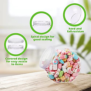Sunnyray 4 Pcs 71 oz Plastic Candy Jars with Lids Clear Plastic Cookie Jars for Kitchen Counter Candy Jars for Candy Buffet Containers Set Candy Holder Candy Dish for Party Table Laundry Storage