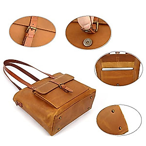 Top Handle Crossbody Purse Genuine Leather Shoulder Bag Work Totes for Women Purse Handbag with Back Zipper Pocket Large F031 (FB031)…
