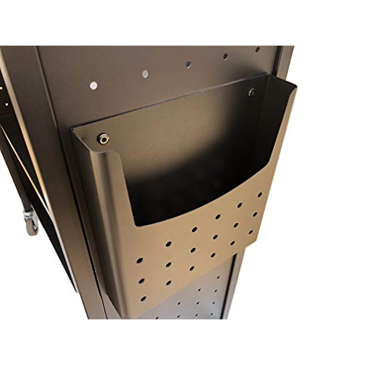 Workington Rolling Book Truck Book Cart with 3 Flat Shelves, Library Book Cart with Swivel Lockable Casters 3001 Black