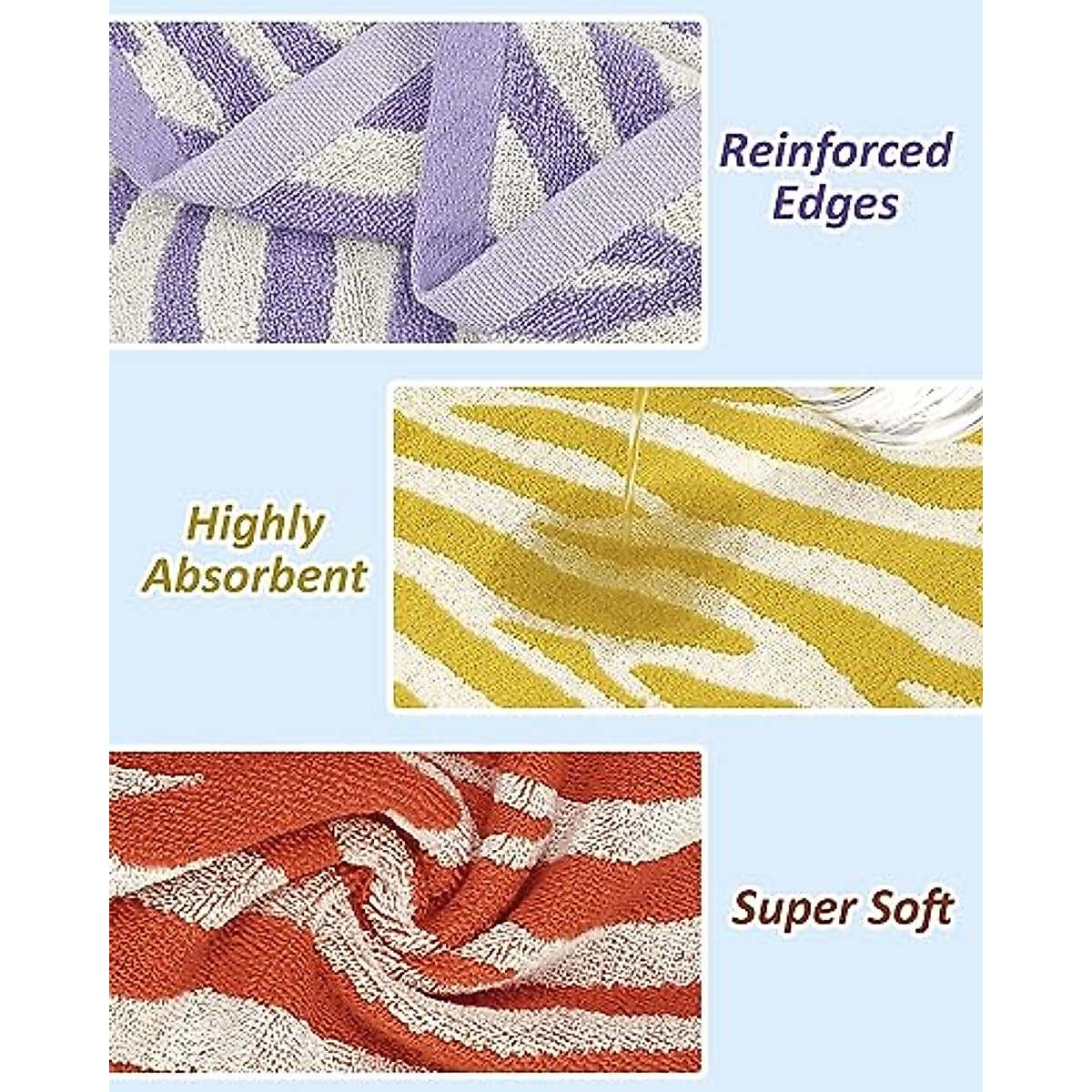 Jacquotha Zebra Stripe Hand Towels for Bathroom Kitchen Multicolored - Cotton Face Towels Hand Towel Set of 4, Cute Patterned Towel, 29” x 13”