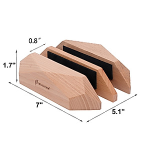 SINORHEMA Vertical Laptop Stand 2 Slots for Computer Desk Monitor Stand Double MacBook Holder and Dock Compatible with All MacBook Pro Air iPad Surfaces Beech