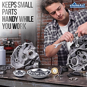 EHOMEA2Z Magnetic Bowl For Screws 3pc,Magnetic Bowls For Holding Nuts and Bolts, Small Parts,Pins,Tools,Plate,Dish,Set,Tray,Round (Set of 3)