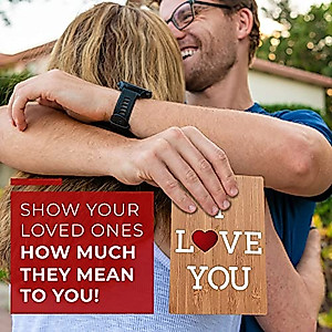 HeartSpace | Handmade Mother's Day Card for Mom, Grandma, Daughter, Sister, Wife from Daughter, Son, Kids, Grandkids, Husband | Wood Wedding Anniversary Love Card & Gift for Her | I Love You