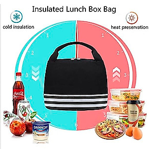 Lmeison Backpack for Teen Girls Cute School Backpacks with Lunch Bag Teens Boobag Set for Women School Bag for Middle School High School Canvas Back Pack for Teenages, Striped Black, 3 in 1