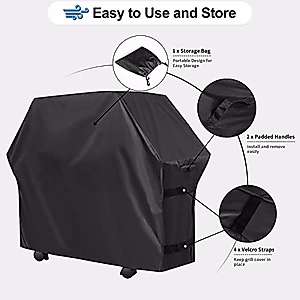 OutdoorLines Waterproof Heavy Duty BBQ Grill Cover - Universal Barbecue Grill Covers UV Resistant Barbeque Gas Grill Cover for Outdoor Universal Grills, 58L x 24W x 44H Inch, Black