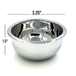 Luxury Premium Quality Set of Chrome Shaving Stand with Shaving Bowl - Compatible with MOST Manual Razors and Brushes