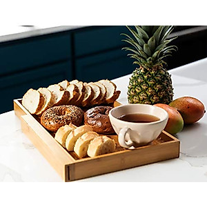 Bamboo Land- Large Bamboo Bread Board with Large Bread Knife and Crumb Catcher, Bread Cutting Board, Bread Boards Wooden, Bread Tray, Bread Cutting Board with Crumb Catcher, Tray to Cut Homemade Bread