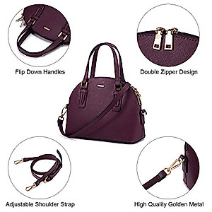 Handbags for Women Fashion Tote Bags Shoulder Bag Top Handle Satchel Purse Set 3pcs T-Purple