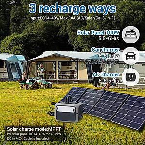 MAXOAK Portable Power Station 500Wh AC50S Solar Generator Lithium Battery Backup with 2x120V AC Outlets Regulated 12V Wireless Charging Power Generator for Outdoor Camping Home Emergency Grey
