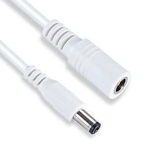 Cable Nahao 2 Pack Power Extension Cable 12ft 2.1mm x 5.5mm Compatible with DC 5V 12V 24V for CCTV Security Camera IP Camera Standalone DVR, LED Strip String Light-Male to Female (White)