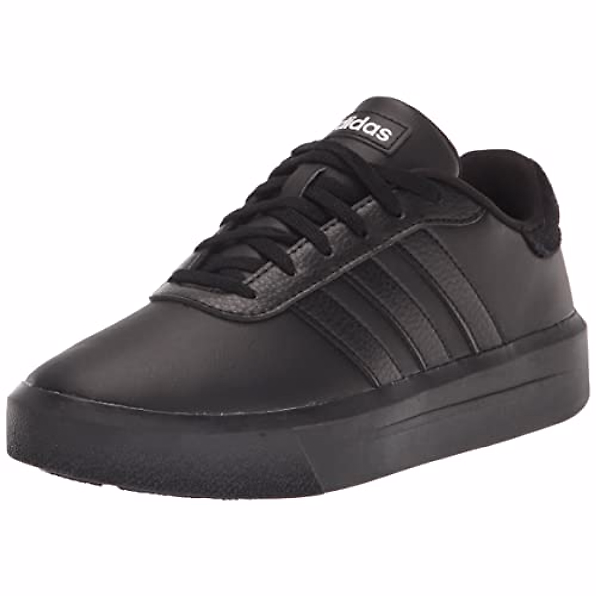 adidas Women's Court Platform Skate Shoe, Black/Black/White, 8.5