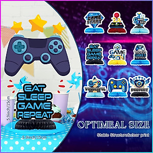 9 Pcs Video Game Honeycomb Centerpieces Video Game Birthday Table Decorations For Boys Blue Game Table Toppers 3D Gaming Party Decorations for Kids Boys Game Themed Birthday Baby Shower