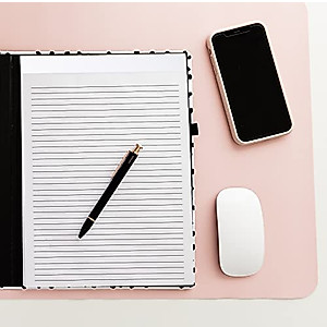 Steel Mill & Co Cute Clipboard Folio with Refillable Lined Notepad and Interior Storage Pocket, Black and White Padfolio for Work, Black Dots
