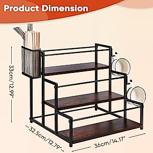 GADFISH Coffee Syrup Rack Organizer, 3 Tier Syrup Bottle Holder Stand for Coffee Bar, 12 Bottles Storage Shelves for Syrup, Wine, Dressing for Kitchen Coffee Station Countertop Tabletop Wine Rack