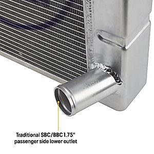 Speedway Motors Chevrolet SBC/BBC Universal Lightweight Aluminum Radiator, 31 Inch Width, Premium Performance with Maximum Cooling, Easy Installation to any Build