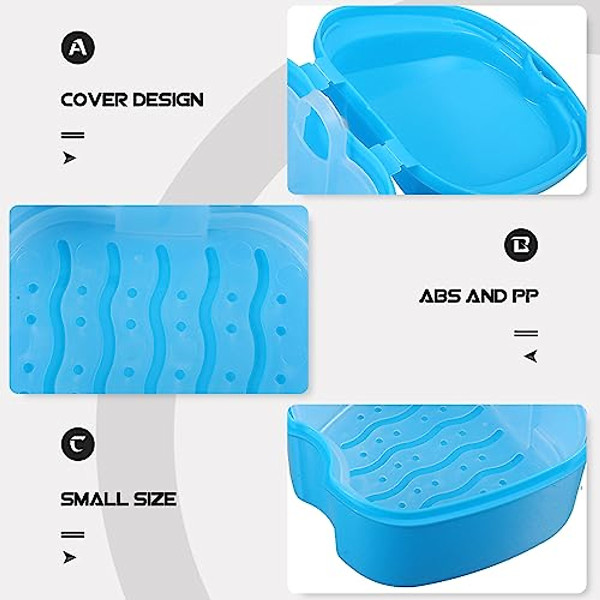 Denture Case 4pcs Denture Case Denture Bath Box Orthodontic Retainer Case False Teeth Storage Case Box with Strainer Cups for Soaking Dentures Denture Cups for Soaking Dentures