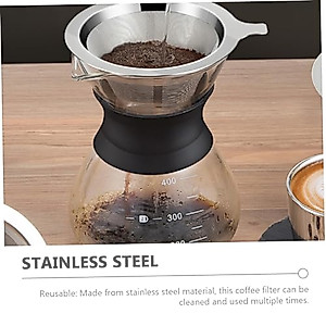 Zerodeko Coffee Filter Tea Net Coffee Dripper Espresso Filter Coffee Maker Operitax Coffee Mesh Filters Home Coffee Mesh Teapot Strainers Cone Dripper Stainless Steel Silver