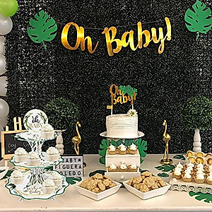 Oh Baby Sage Green Baby Shower Cupcake Stand for Boy and Girl Baby Shower Welcome Baby Gender Reveal Birthday Party Supplies Decorations